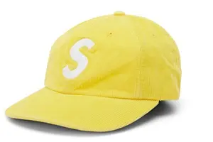 Supreme Fine Wale Corduroy S Logo 6-panel Cap - Yellow
