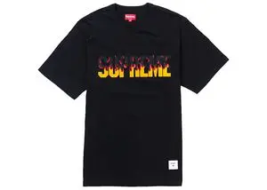 Supreme Flames Short Sleeve Top - Black