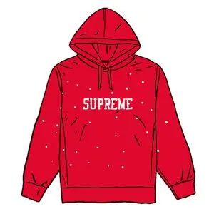Supreme Eyelet Hooded Sweatshirt - Red