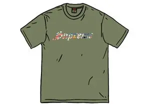 Supreme Floral Appliqu Short Sleeve Top - Olive