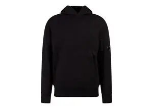 C.P. COMPANY Diagonal Raised Fleece Hoodie - Black