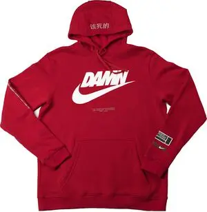 TDE X Nike Swoosh Logo Hoodie - Red