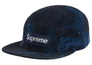 Supreme Camo Corduroy Camp Cap - Navy Camo