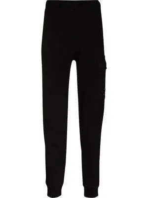 C.P. COMPANY Diagonal Raised Fleece Sweatpants - Black
