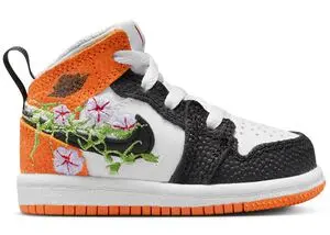 JORDAN 1 Mid Se Basketball - White/starfish/vivid Green