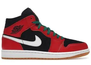 JORDAN 1 Mid Se Christmas - Black/fire Red/white