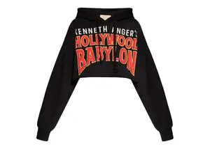 Gucci Hollywood Babylon Cropped Hoodie - Black