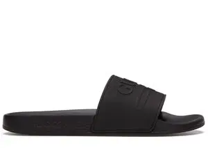 Gucci Logo Rubber Slides - Black