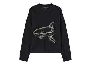 Palm Angels Split Shark Sweatshirt - Black/off White