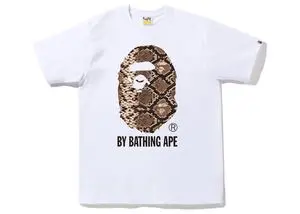 A BATHING APE Snake Bathing Ape Tee Shirt - White Beige