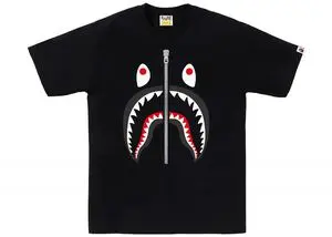 A BATHING APE Shark Tee Shirt - Black
