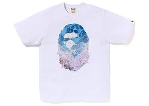 A BATHING APE Sakura Photo Ape Head Tee Shirt - White