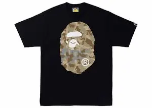 BAPE Sand Camo Big Ape Head Tee Shirt Black/beige
