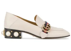 Gucci Leather Mid-heel Loafer - White