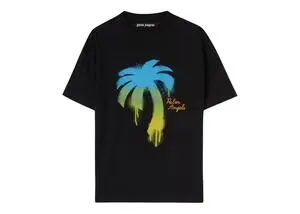 Palm Angels Sprayed Palm Classic T-shirt - Black/green