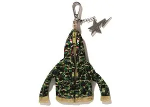 A BATHING APE Shark Full Zip Hoodie Keychain - Green