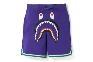 A BATHING APE Shark Basketball Sweat Shorts - Purple