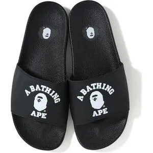 A BATHING APE College Logo Slides Ss19 - Black/white