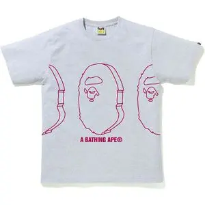 A BATHING APE Solid Ape Head Tee Shirt - Gray
