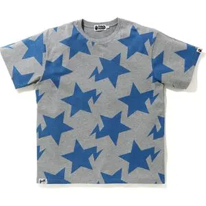 A BATHING APE Relaxed Sta Pattern Tee Shirt - Gray