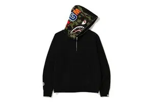 A BATHING APE Shark Wide Half Zip Pullover Hoodie
