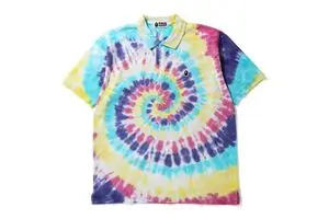 A BATHING APE Relaxed Tie Dye Polo Shirt - Multicolor