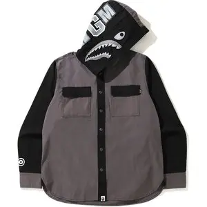 A BATHING APE Shark Hoodie Shirt - Black