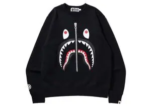 A BATHING APE Shark Crewneck Sweatshirt - Black