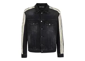 Palm Angels Side Striped Denim Track Jacket - Black/white