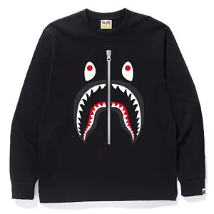 BAPE Shark Long Sleeve Tee Shirt Tee Shirt - Black