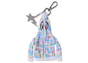 A BATHING APE Shark Full Zip Hoodie Keychain - White