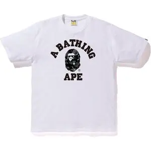 A BATHING APE Space Camo College Tee Shirt - White