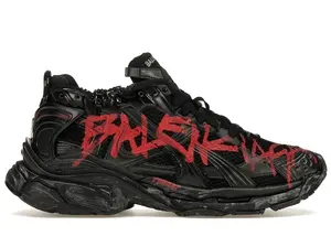 Balenciaga Runner Graffitiin Sneakers - Black/red