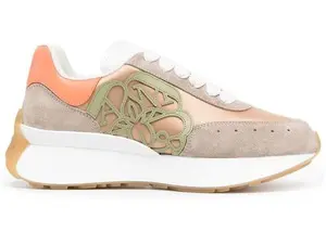 Alexander McQueen Sprint Runner Sneakers - Orange/grey/gold
