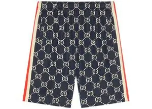Gucci Gg Jacquard Shorts - Blue/ivory