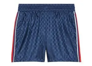 Gucci Gg Jacquard Nylon Swim Shorts - Blue
