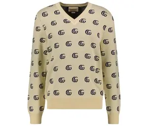 Gucci Gg Monogram Sweater - Offone-colorwhite