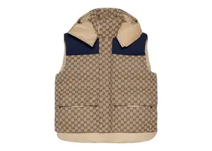 Gucci Gg Canvas Down Vest With Detachable Hood