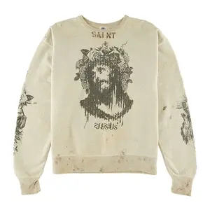 SAINT MXXXXXX Jesus Graphic Crewneck Sweatshirt