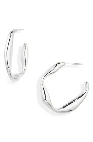 FARIS Onda Small Wavy Hoop Earrings - Sterling Silver