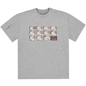 TRAVIS SCOTT X Mcdonald's Menu Mono Logo T-shirt - Grey