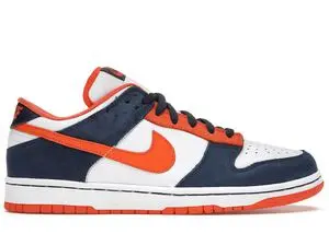 Nike Dunk Low Sneakers - White/orange Blaze/midnight Navy Blue