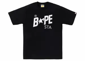 A BATHING APE Crystal Stone Sta Logo Tee Shirt - Black