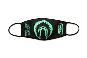 A BATHING APE Glow In The Dark Shark Mask - Black