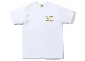 A BATHING APE Graffiti Check Ape Head Tee Shirt - White Black