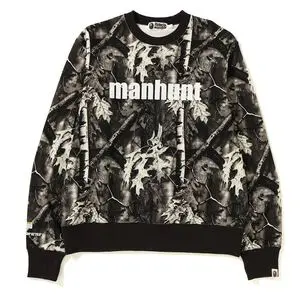 A BATHING APE Forest Camo Crewneck Sweatshirt