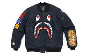 BAPE Shark Ma1 Bomber Flight Jacket - Black