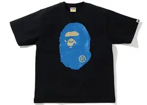 A BATHING APE Glitter Big Ape Head Relaxed Fit Tee Shirt - Black/blue