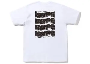 A BATHING APE Distortion Tee Shirt White Black