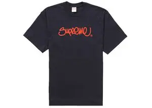 Supreme Handstyle Tee Shirt - Navy Blue